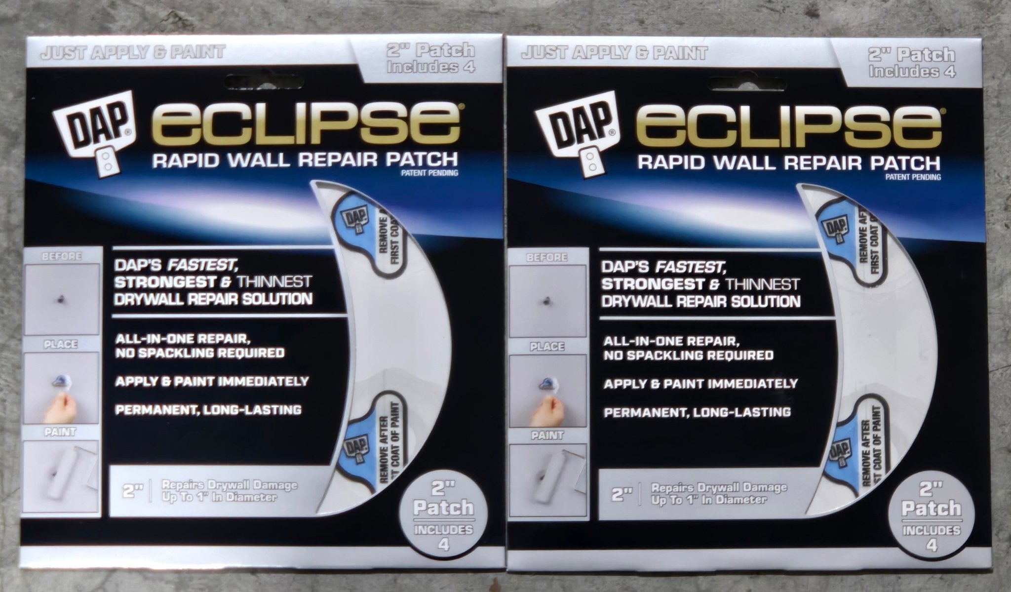 DAP Eclipse 2" Wall Drywall Repair Patch 4 Pack Lot of 2