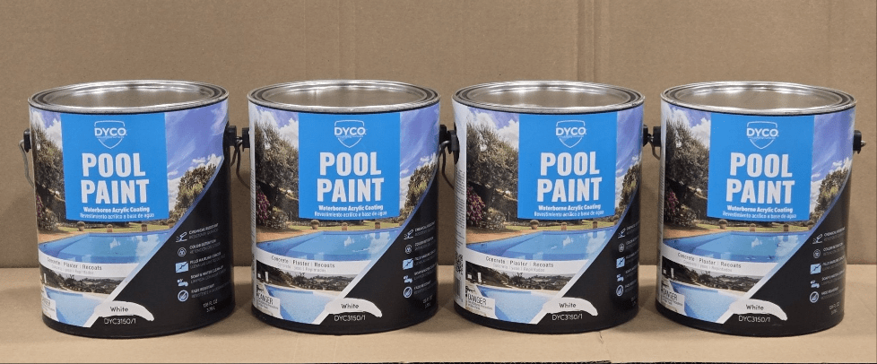 Dyco Paints Lot of 4x Pool Paint 1 Gal. 3150 White Semi-Gloss Acrylic