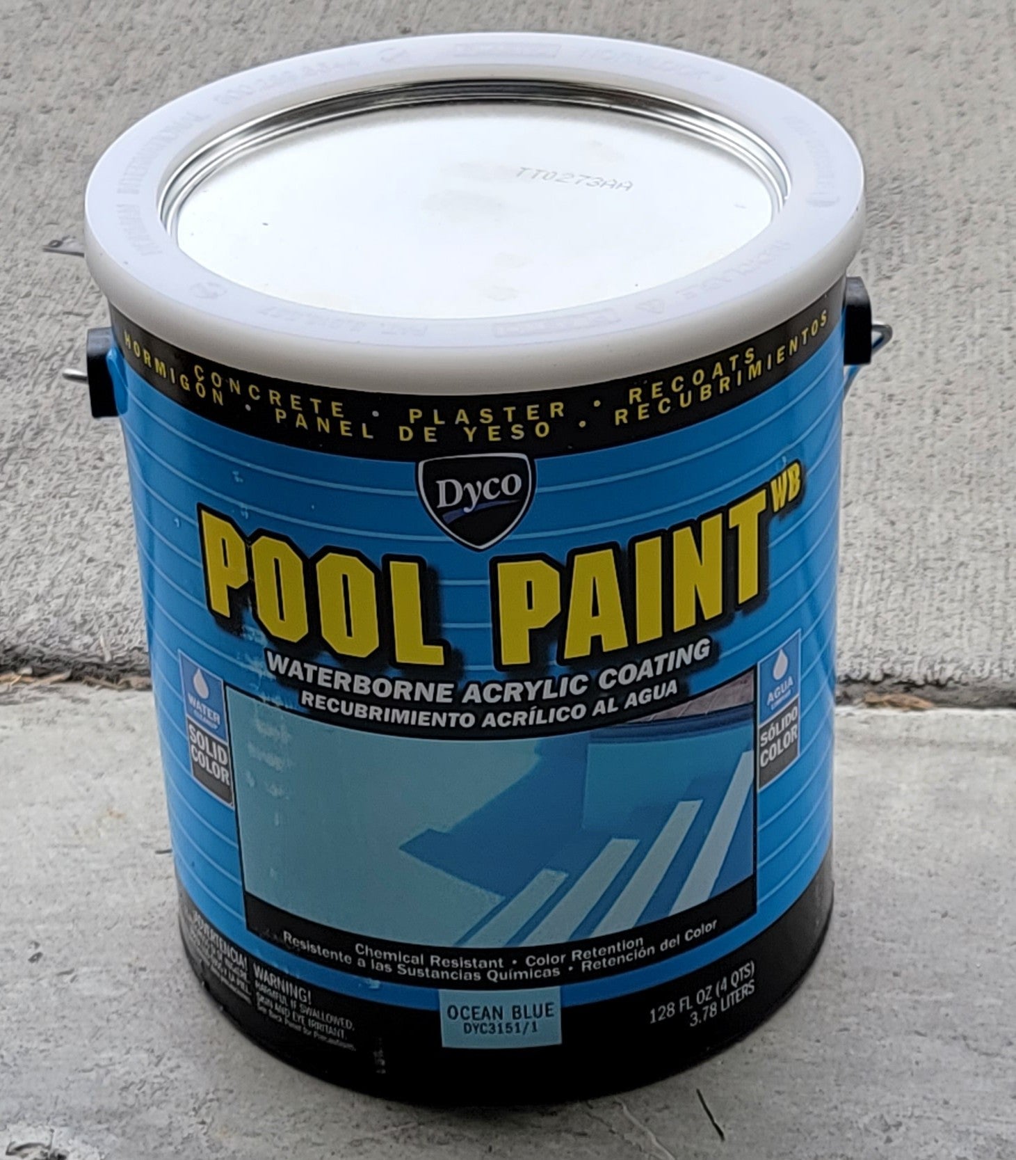 Dyco Paints Lot of 4x Pool Paint 1 Gal. 3151 Ocean Blue Semi-Gloss Acr